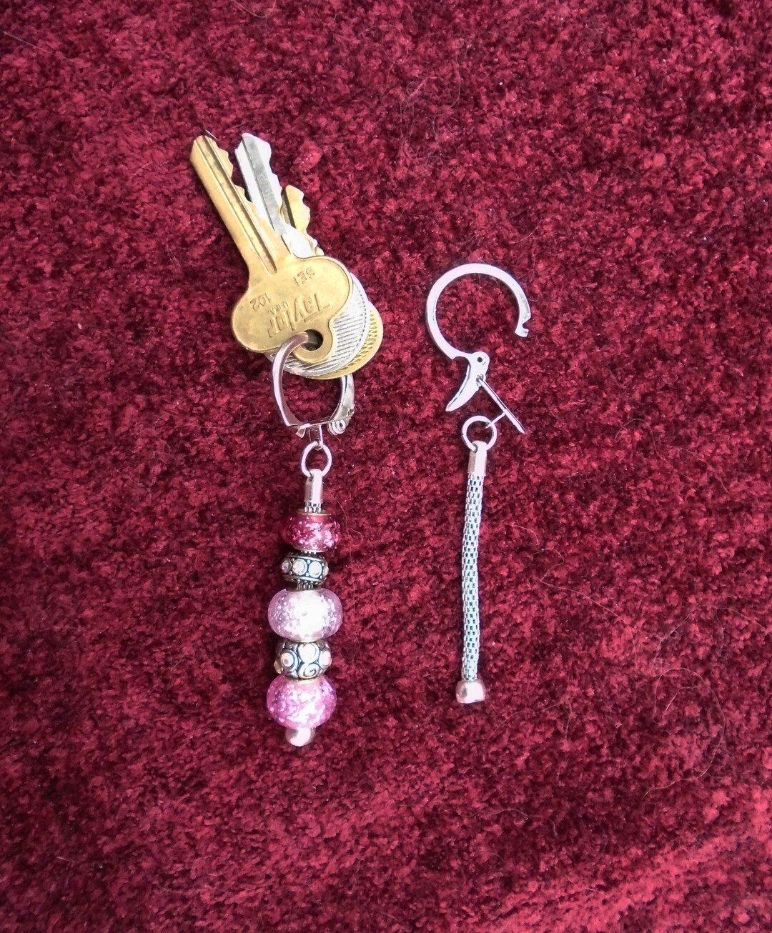 Beadable Key Ring With Hinge Fits European Charms and Beads Keychain ...