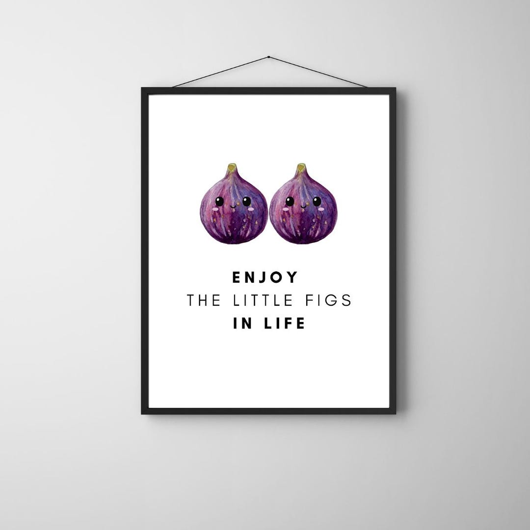 Fig Fruit Print Art, Kawaii Figs Digital Print, Cute Figs, Printable ...