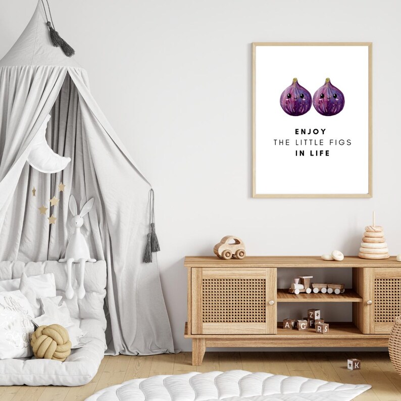 Fig Fruit Print Art, Kawaii Figs Digital Print, Cute Figs, Printable ...