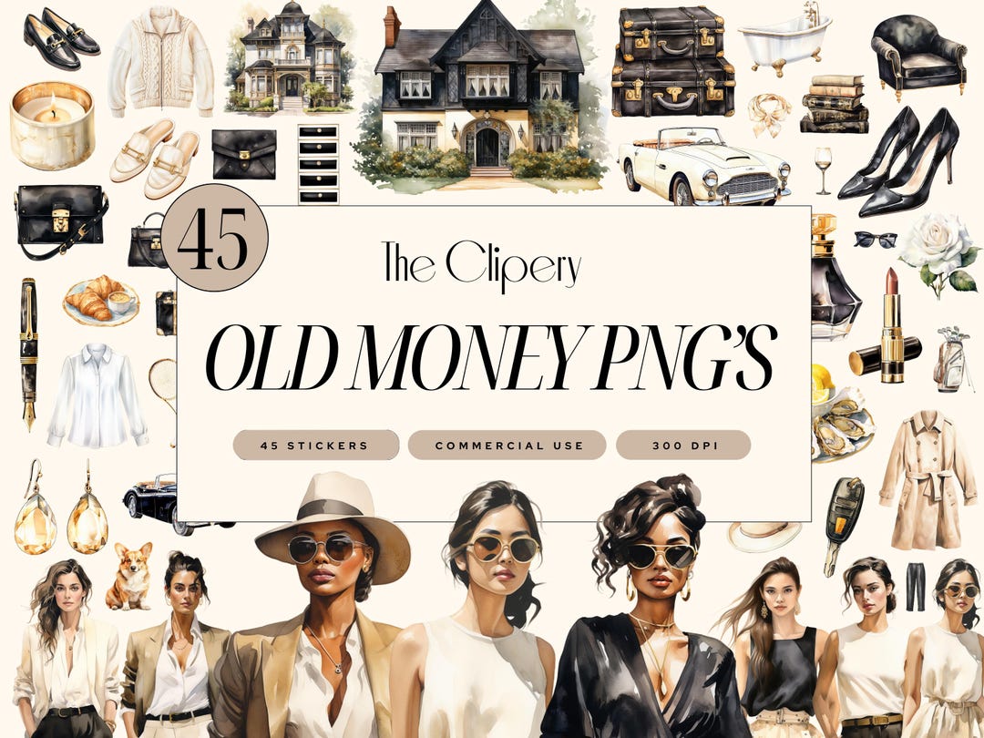 Old Money Aesthetic Sticker Pack | 45 Luxury Lifestyle Pngs | Vintage ...