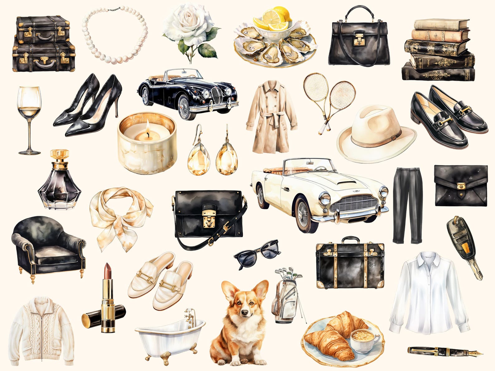 Old Money Aesthetic Sticker Pack | 45 Luxury Lifestyle Pngs | Vintage ...