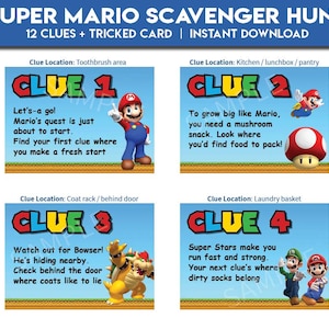 Super Plumber Brothers Scavenger Hunt Clues Riddles Game | Mario Game ...