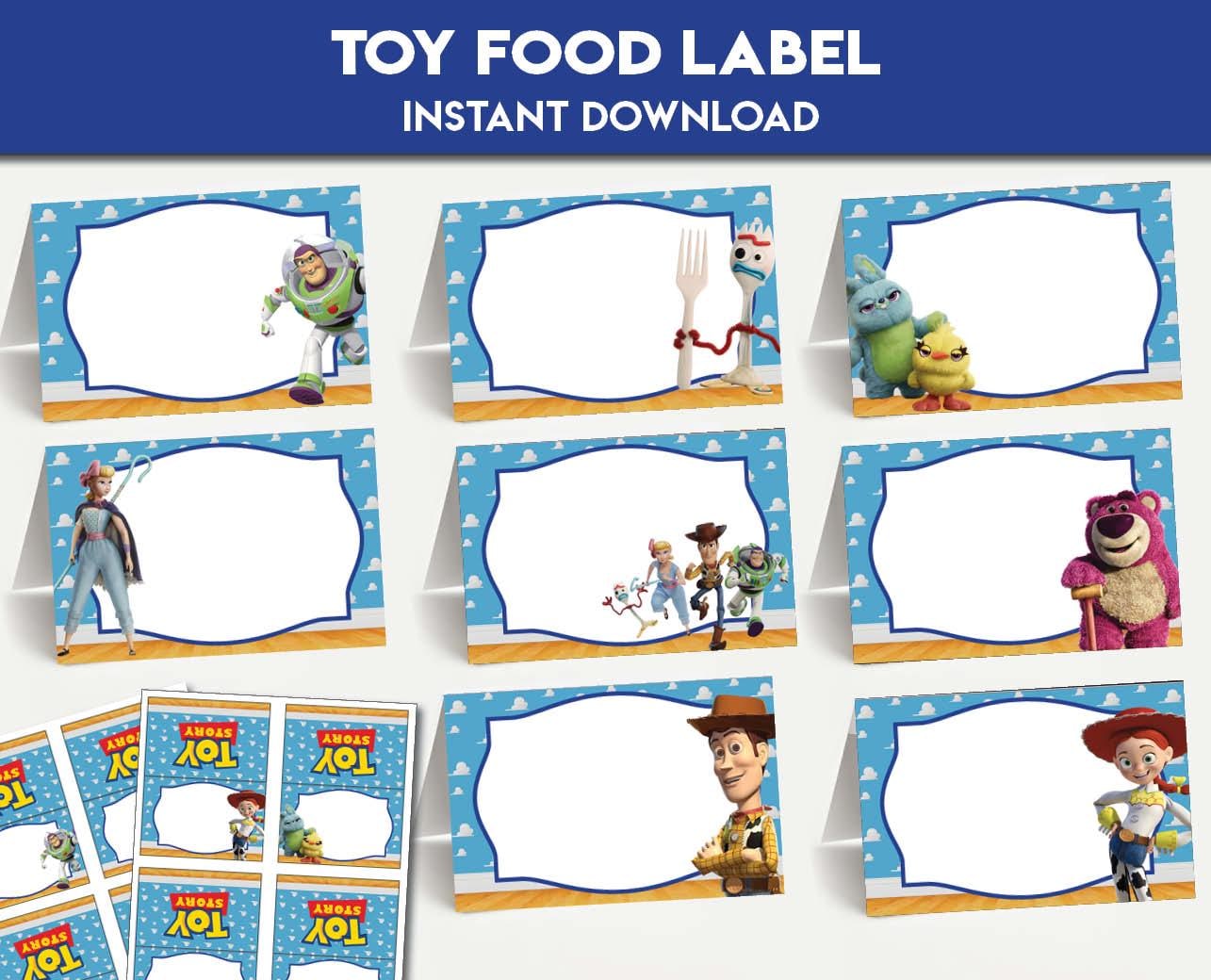 TOY Food Label | Toy Story Kids Party Decor | Woody Buzz Toy Place ...