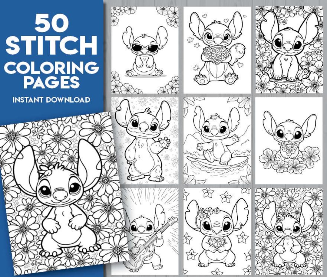 Stitch Coloring Pages| Party Game | Lilo Printable Birthday Coloring ...