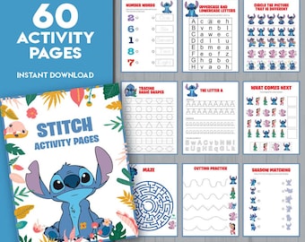Stitch Activity Pages | Preschool Activity Set Bundle | Lilo Printable ...
