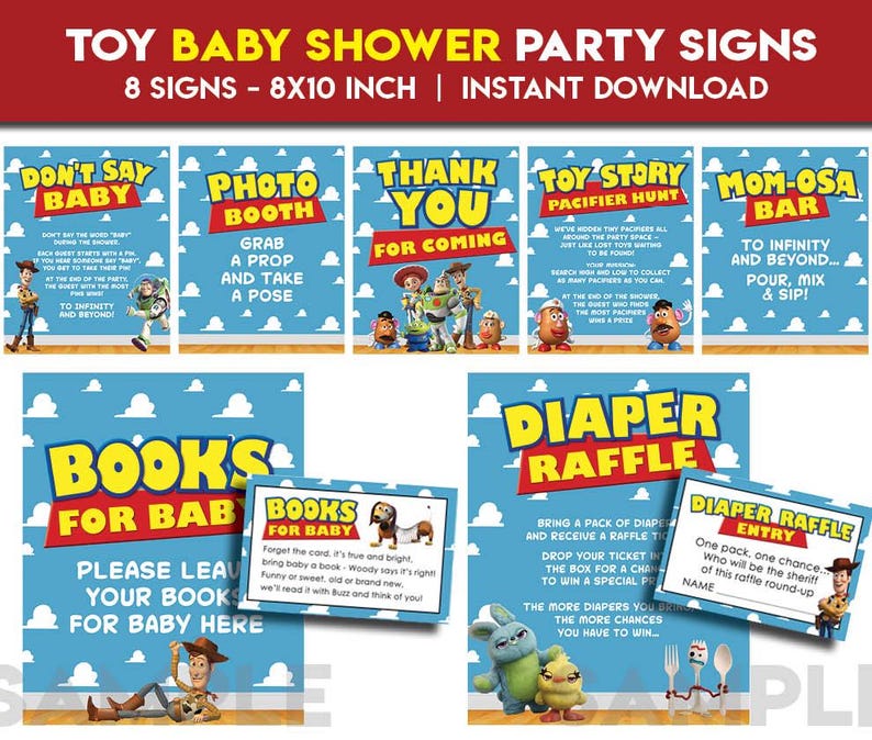 Toy Baby Shower Signs | Toy Story Party Table Sign | TOY Story Shower ...