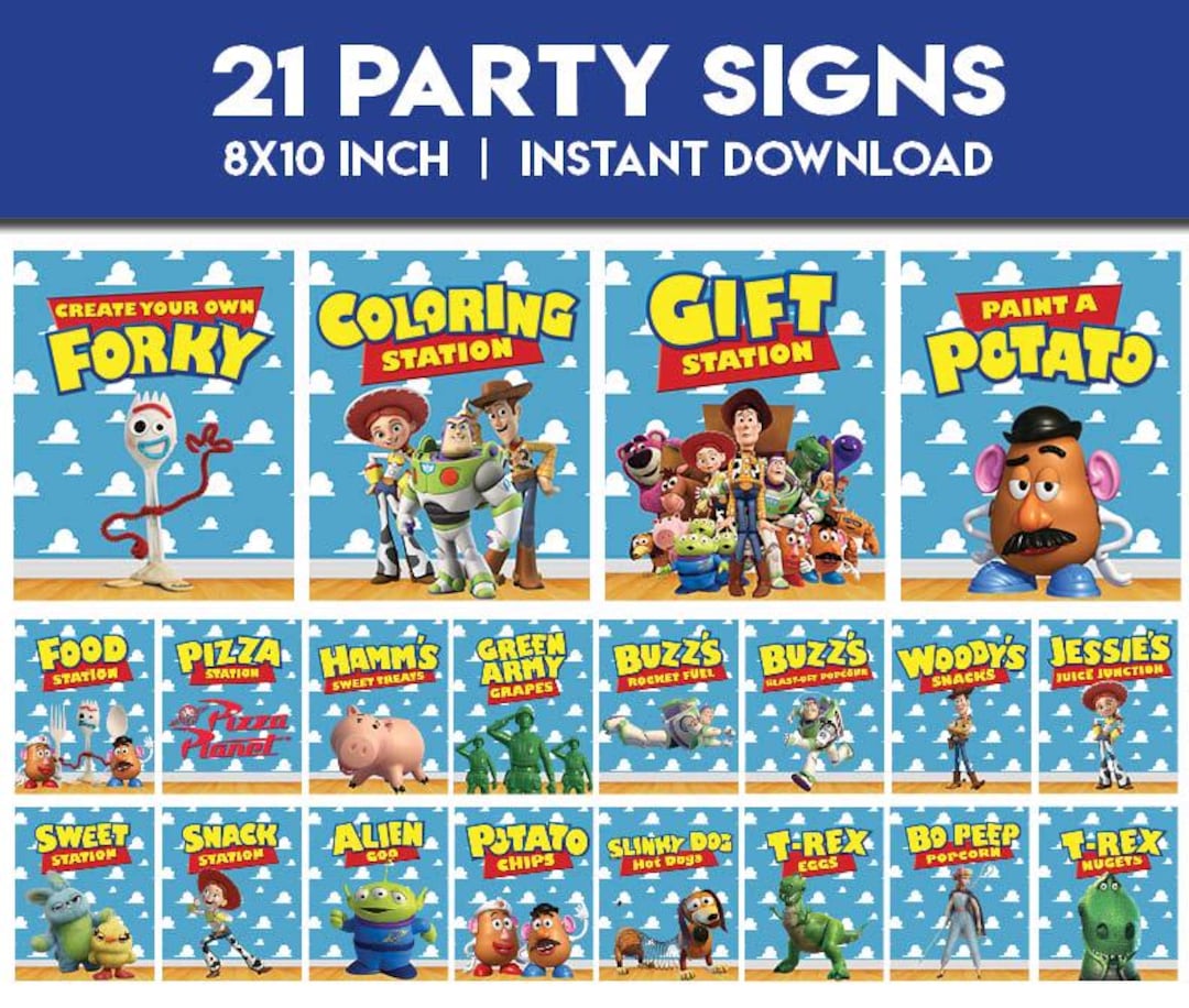 Toy Party Signs | Toy Story Birthday Party Table Sign | TOY Story ...