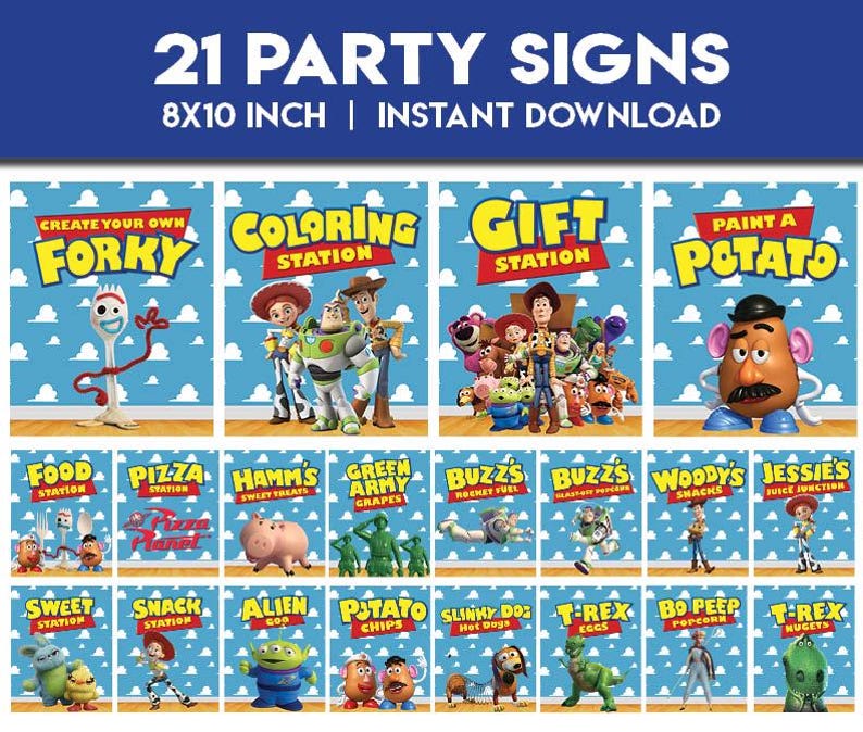 Toy Party Signs | Toy Story Birthday Party Table Sign | TOY Story ...