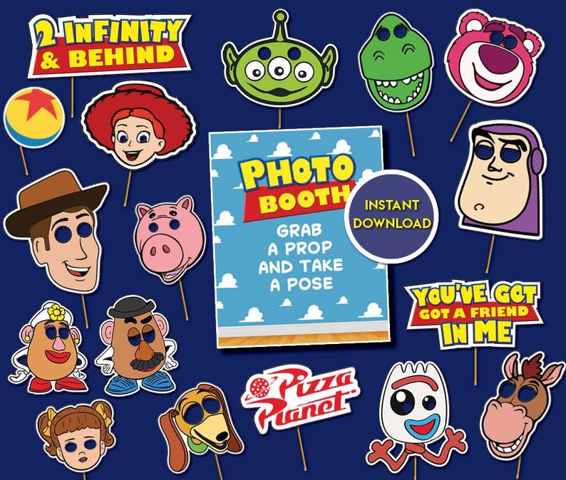 Toy Photo Booth Props | Toy Story Party Party Birthday Decorations ...