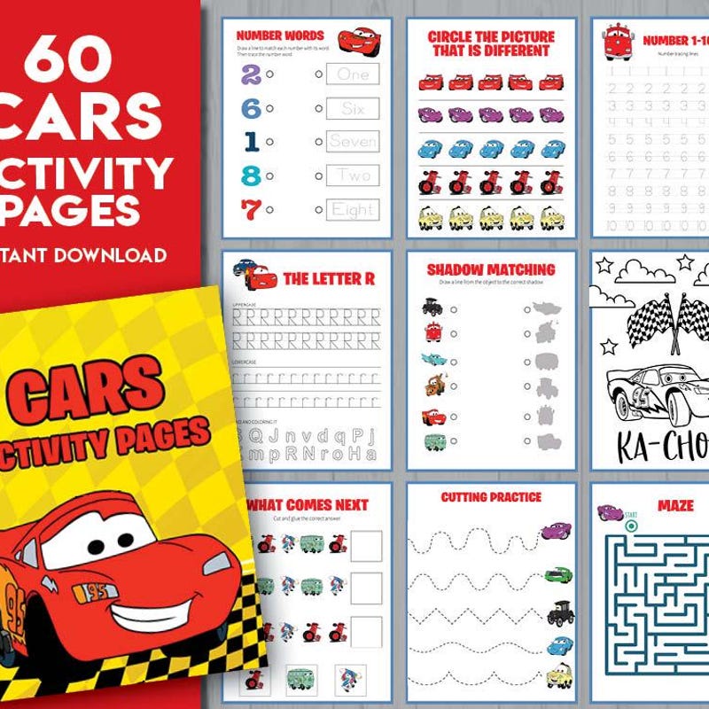 Preschool Cars Worksheets - Etsy