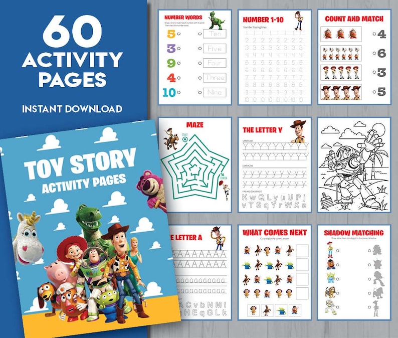 Toy Activity Pages | Preschool Activity Set Bundle | TOY Story ...