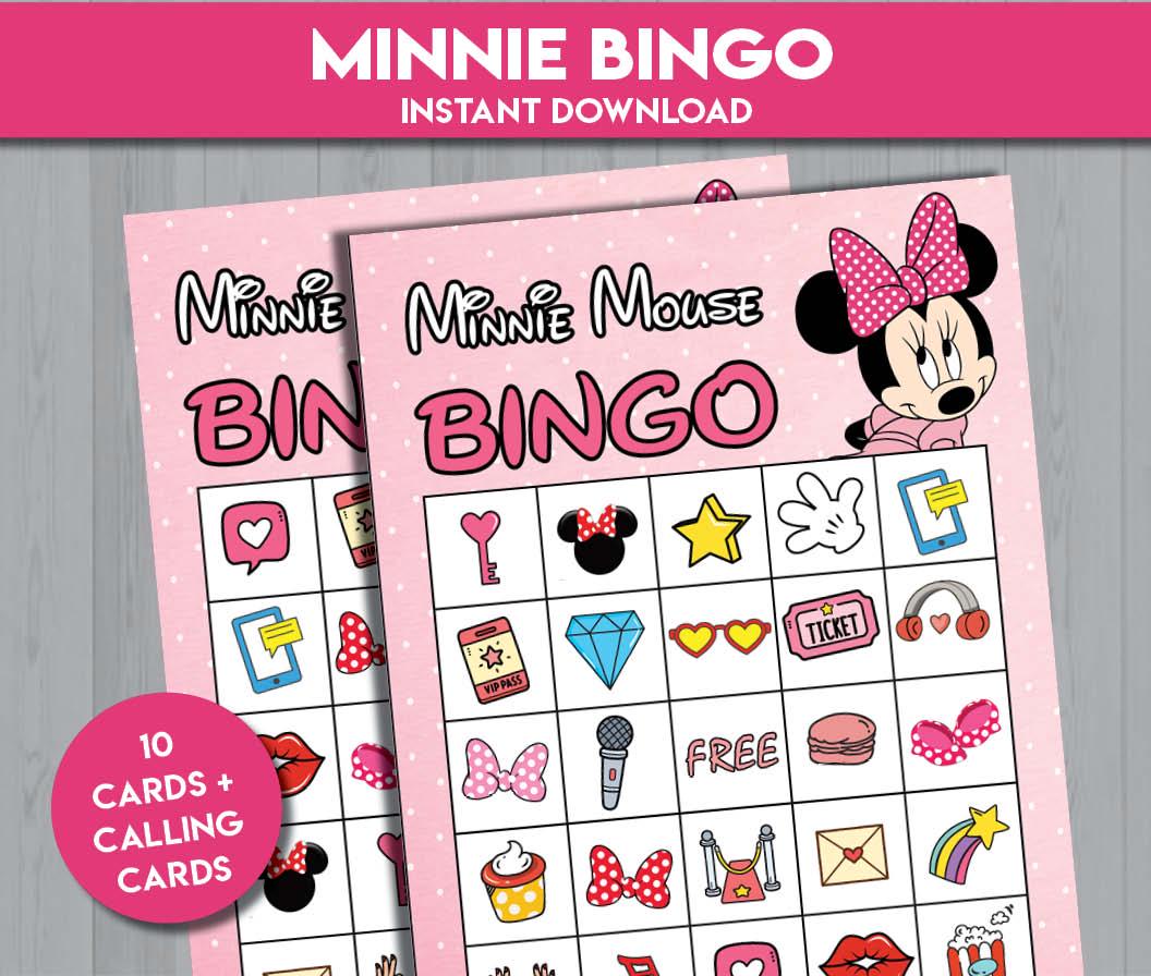 Minnie Mouse Bingo | Minnie Mouse Game Party Birthday Bingo | Kids ...