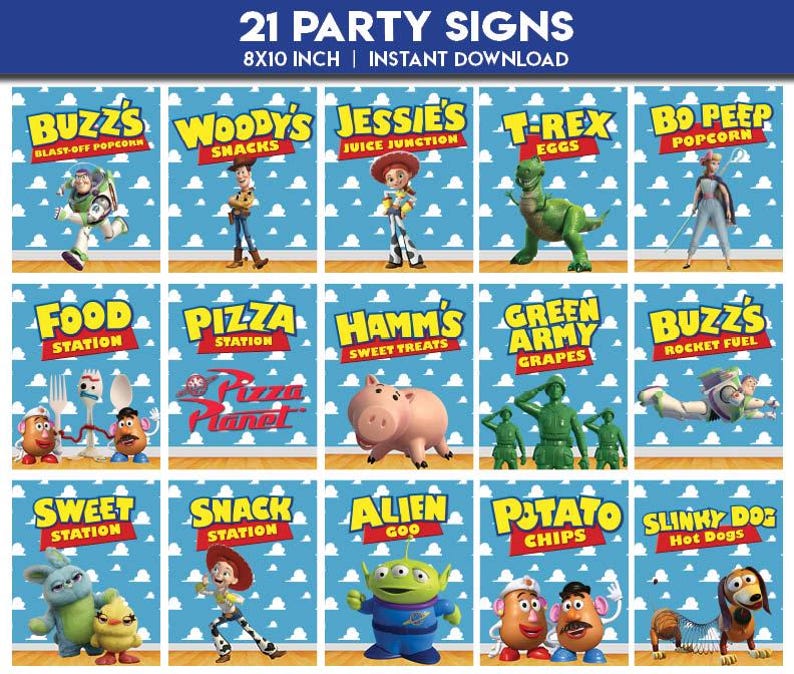 Toy Party Signs | Toy Story Birthday Party Table Sign | TOY Story ...
