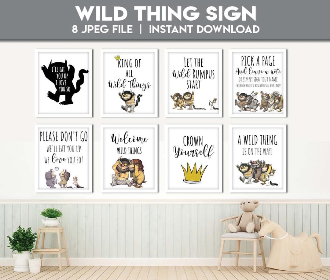 Wild One Posters | Where the Wild Things Are Signs | Baby Shower ...