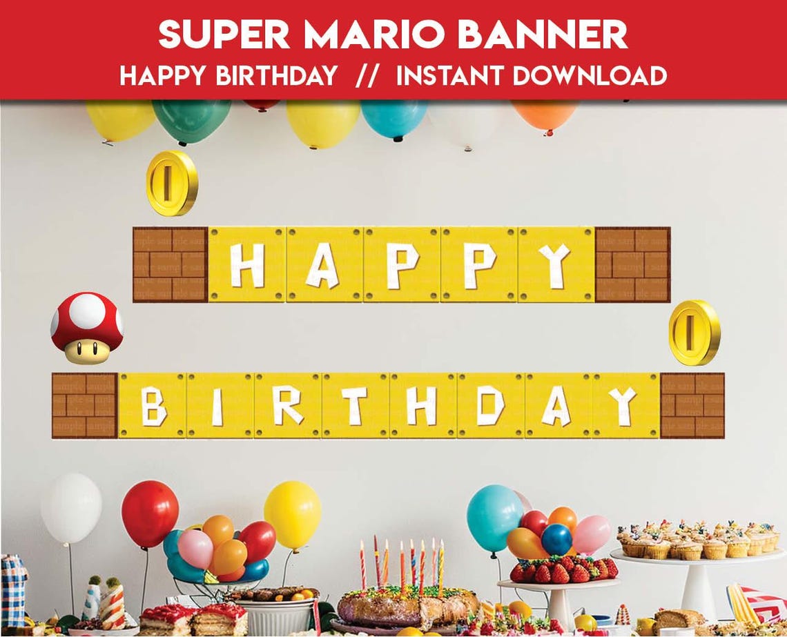 Super Plumber Brothers Huge Party Package | Mario Game Party Birthday ...