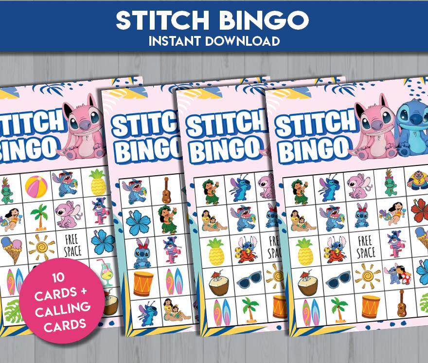 Stitch Bingo Game PINK | Party Game | Lilo Printable Birthday Bingo ...