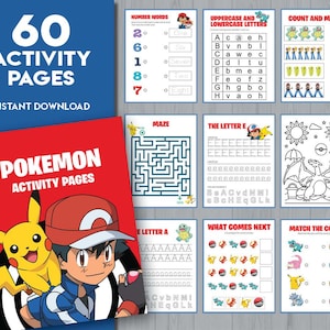 Pokemon Activity Pages | Preschool Workbook Set Bundle | Pokemon ...