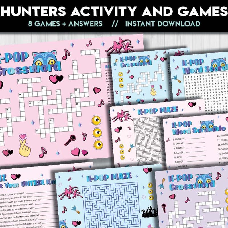 Kpop Demon Hunters Word Search - Etsy