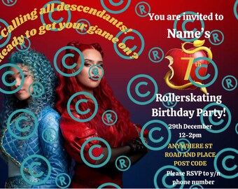 Descendants - Rise of Red Invitation - Etsy