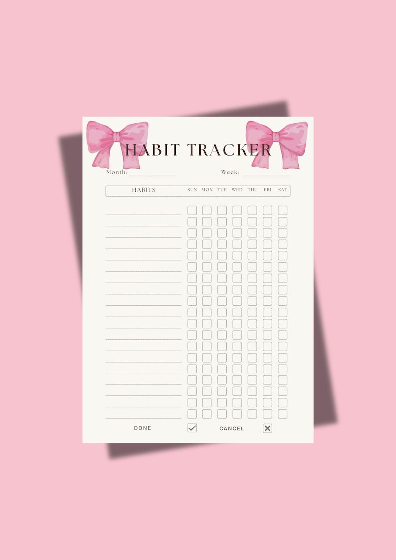 Minimalist Habit Tracker (printable) | Daily Routine Tracker | Self ...