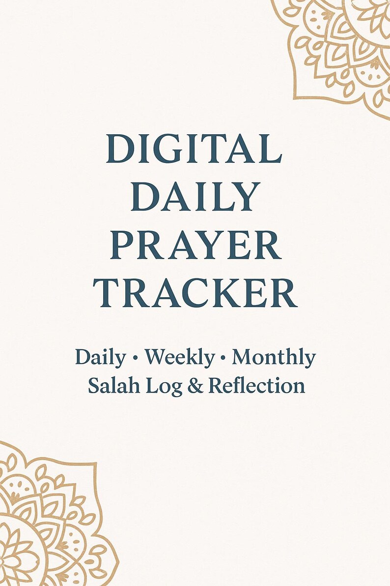 Digital Islamic Prayer Tracker | Daily Weekly Monthly Salah Log PDF ...