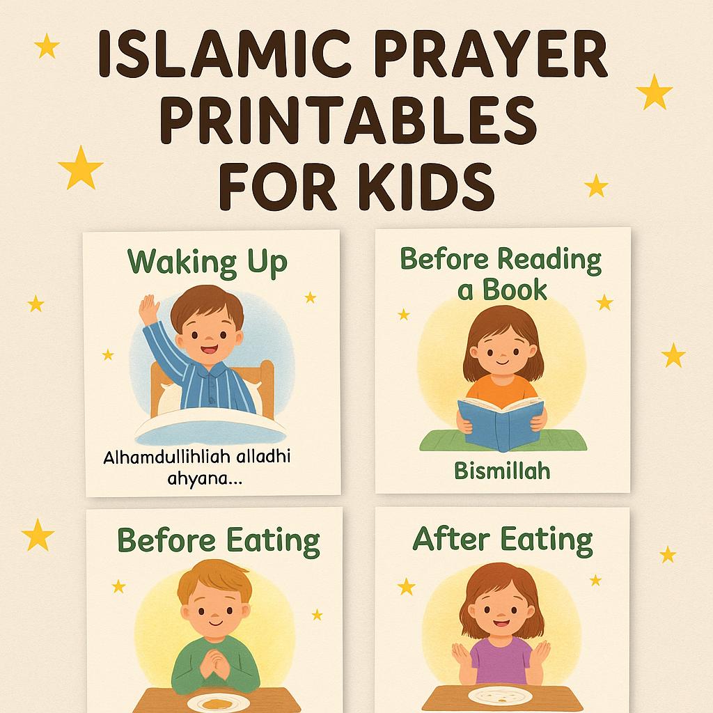 Islamic Dua Posters for Kids – Printable Set of 10 | Muslim Children’s ...