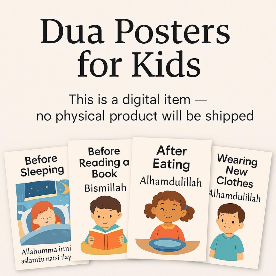Islamic Dua Posters for Kids – Printable Set of 10 | Muslim Children’s ...