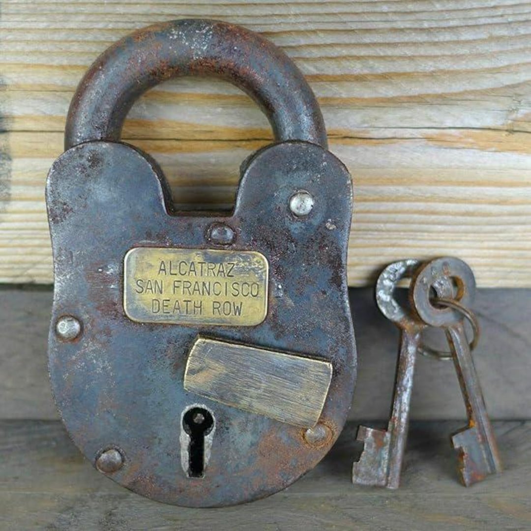 Alcatraz Death Row Padlock - Heavy Cast Iron Antique Replica With Keys ...