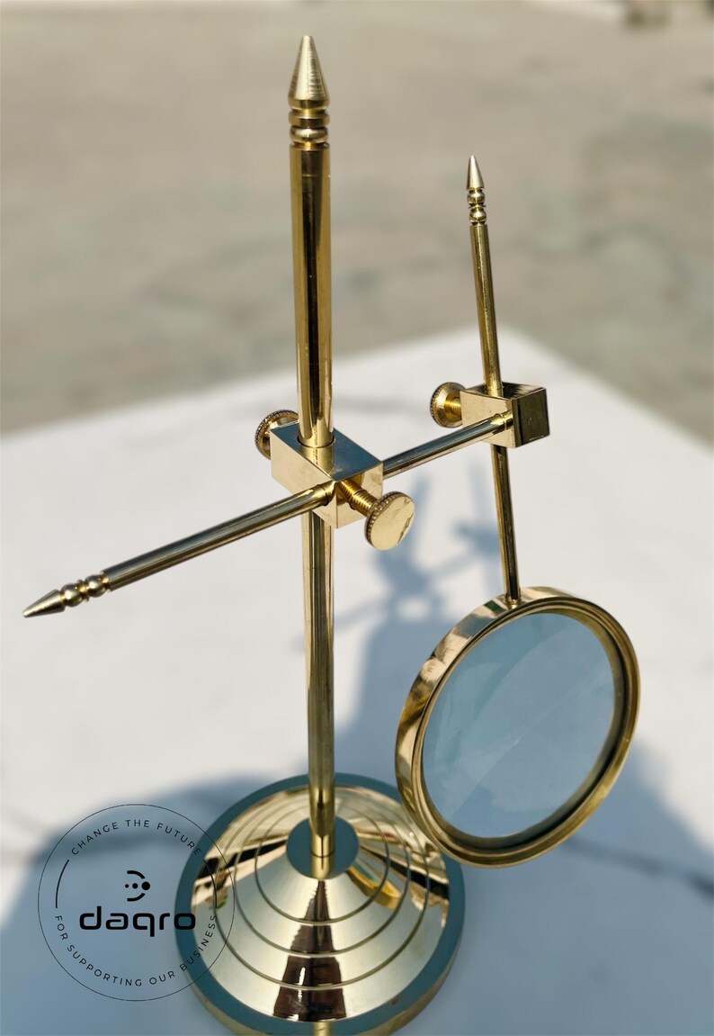 Antique Brass Heavy Magnifying Glass Vintage Magnifier Collectible Gift ...