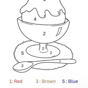 Numbered Ice Cream Coloring Page for Kids – Printable Activity Sheet - Etsy