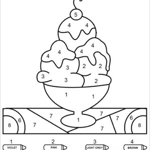 Numbered Ice Cream Coloring Page for Kids – Printable Activity Sheet - Etsy