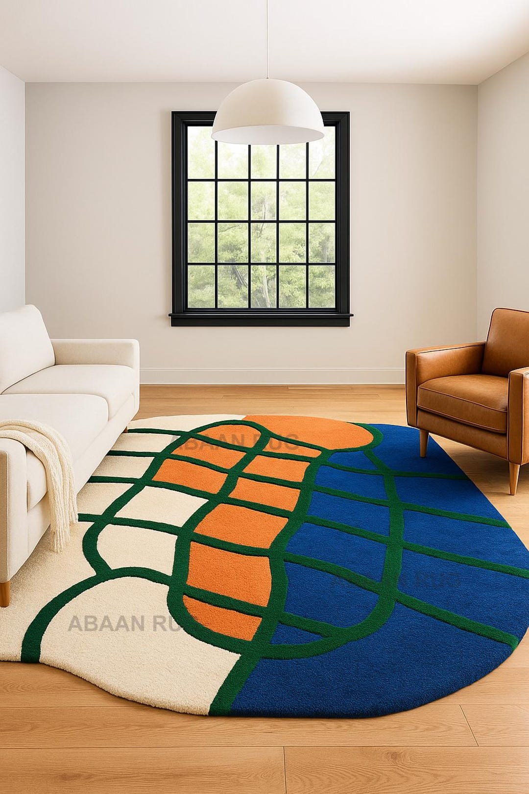 Colorful Abstract Geometric Rug for Modern Living Room | Cozy Artistic ...