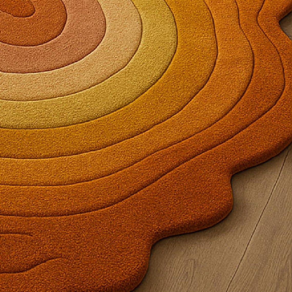 Topographic Gradient Rug for Modern Living Room | Warm Earth Tone ...