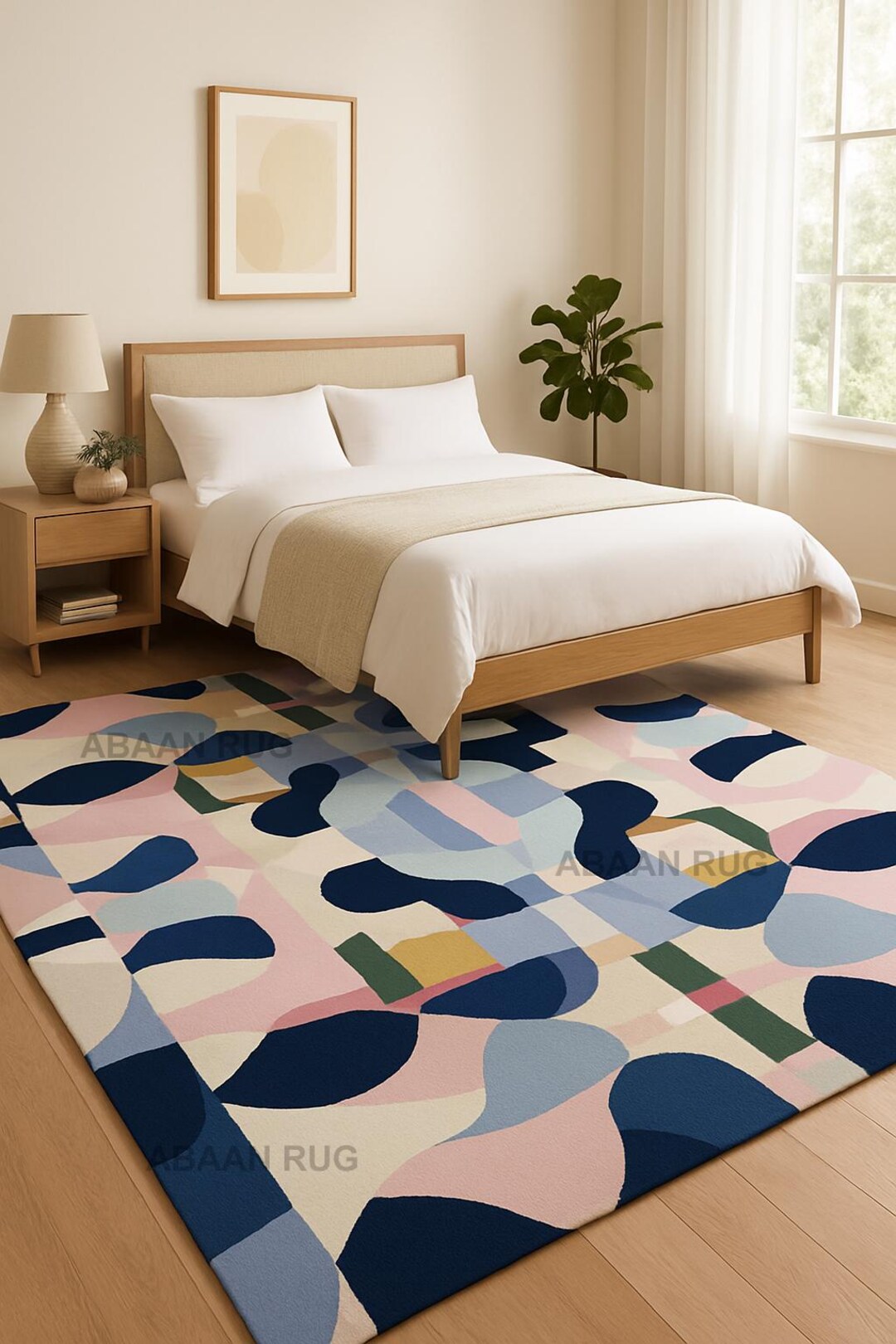 Modern Abstract Geometric Area Rug for Bedroom & Living Room Decor 8x10 ...
