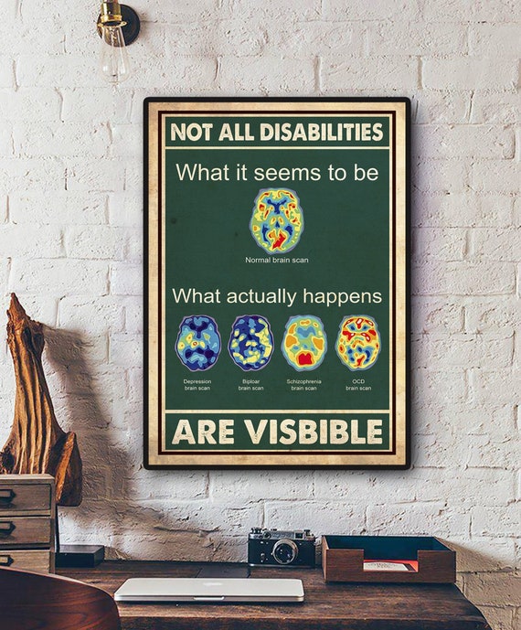 Not All Disabilities Are Visible Poster Wall Art Brain | Etsy Not All Disabilities Are Visible Poster Wall Art Brain | Etsy