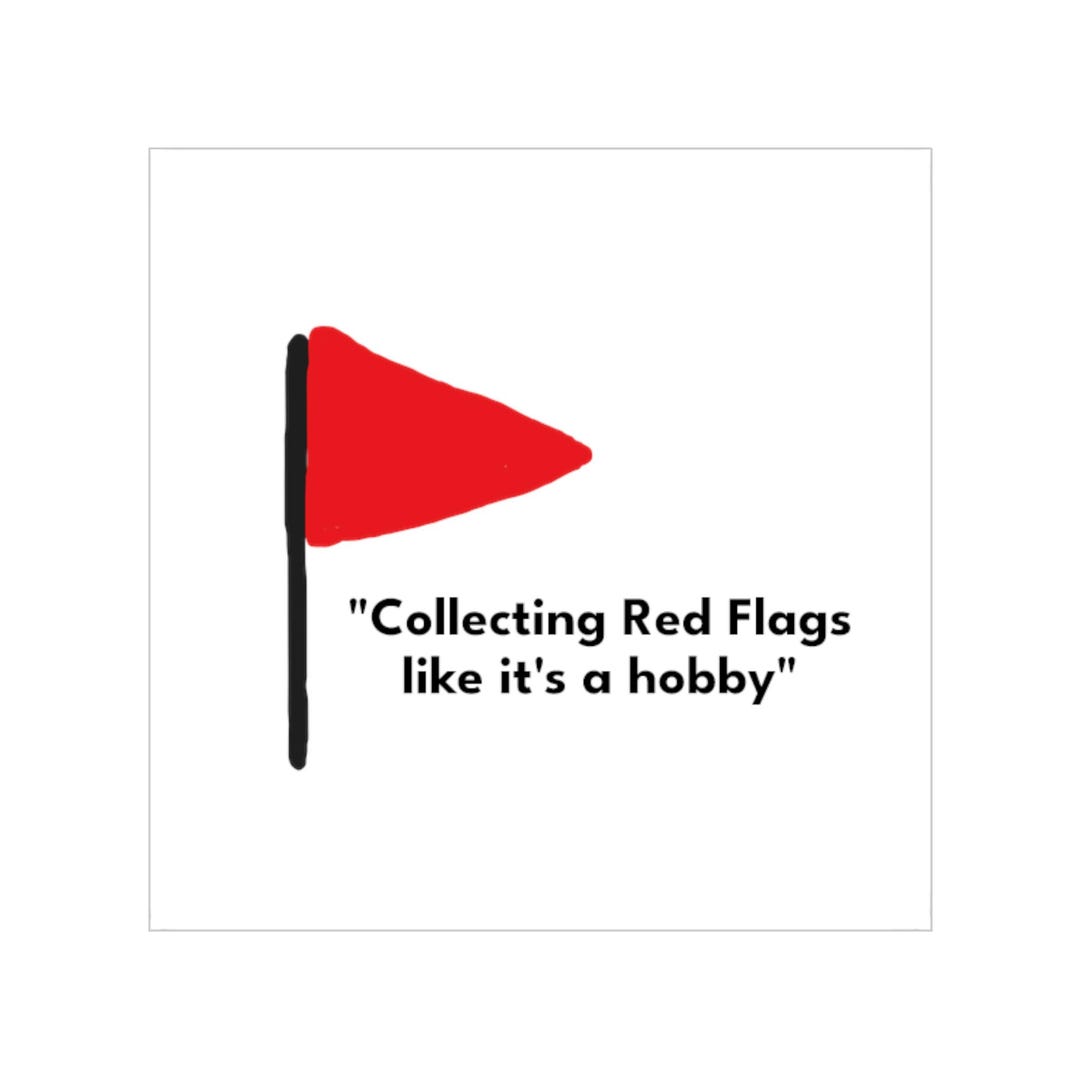 Red Flag Sticker Transparent- Funny Transparent Sticker, Outdoor,little ...