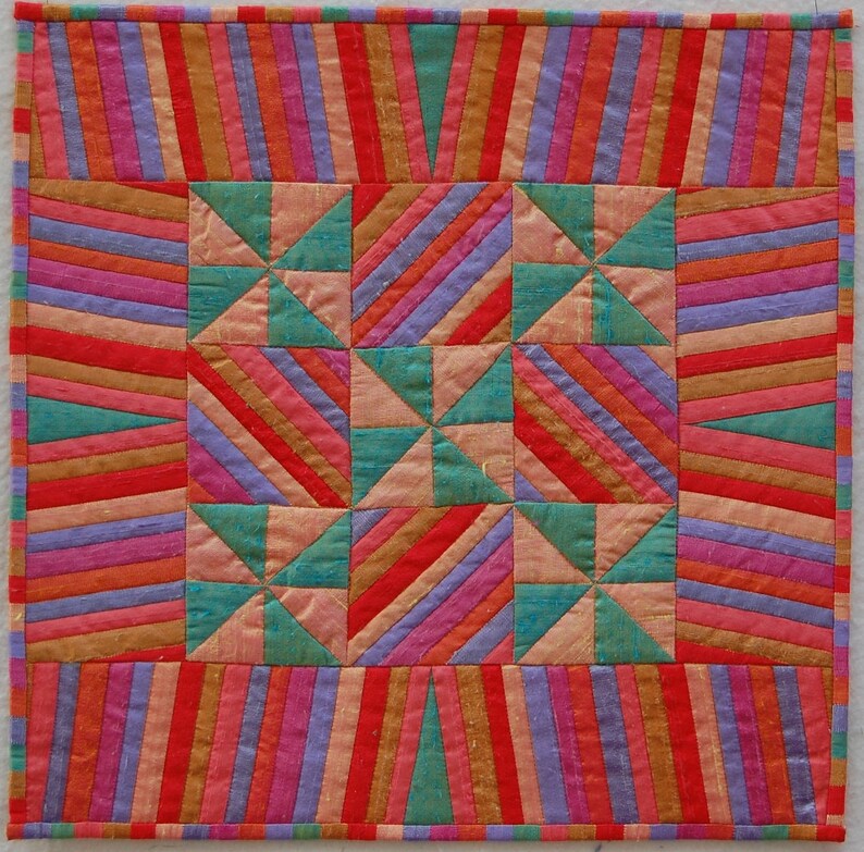Stripes and Pinwheels Silk Miniaure Quilt - Etsy