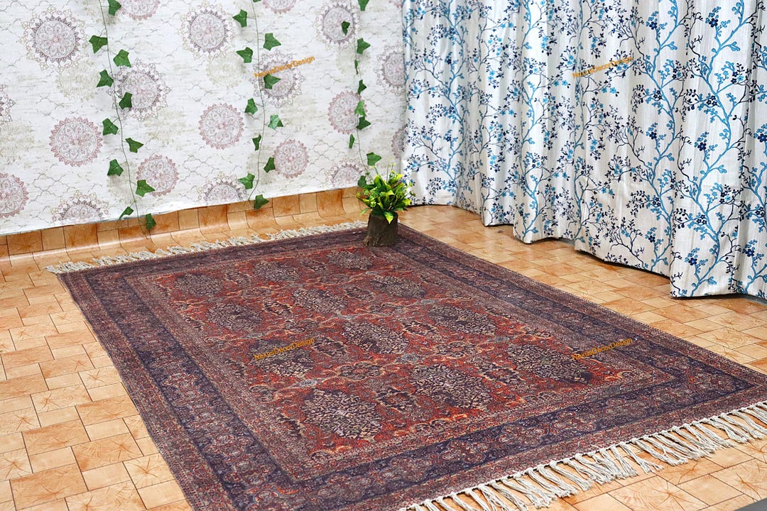 Handwoven Cotton Dari Rug: Vintage Persian Style, 4x6 Boho Decor - Etsy