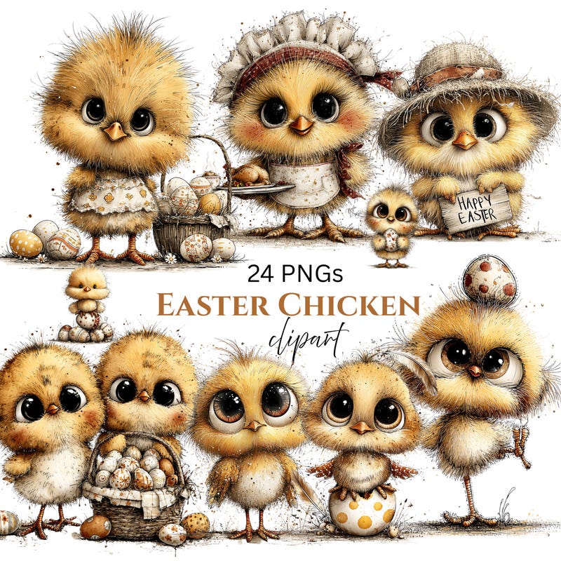 Yellow Chicken Clipart - Etsy UK