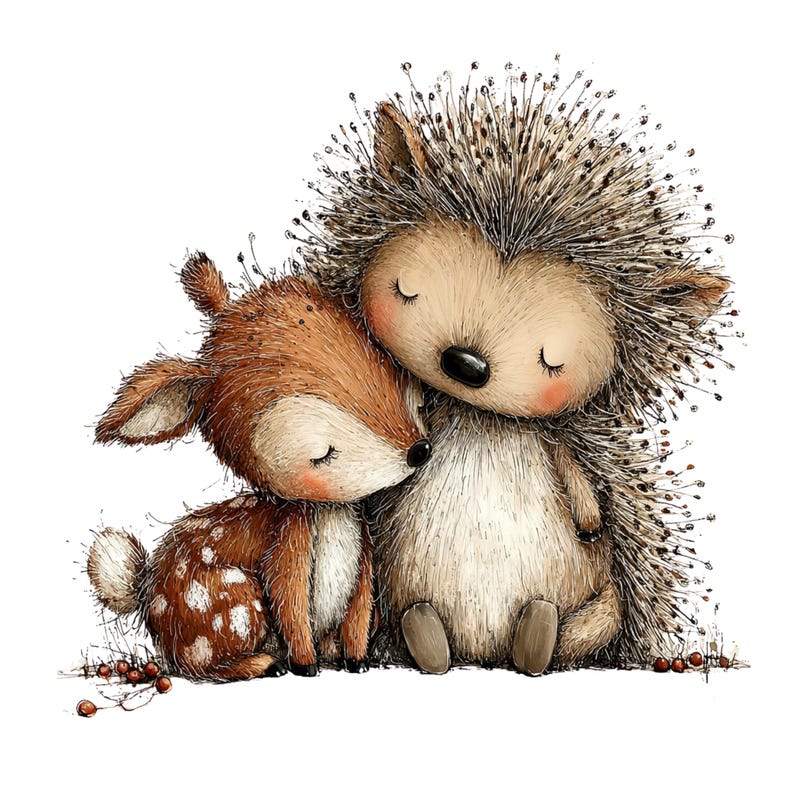 Whimsical Woodland Animals Friends Clipart: Nursery Graphics (digital ...