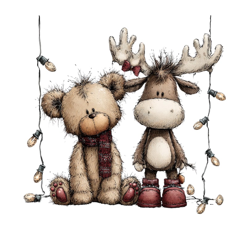 Christmas Woodland Animals Clipart: Festive Holiday Graphics (digital ...