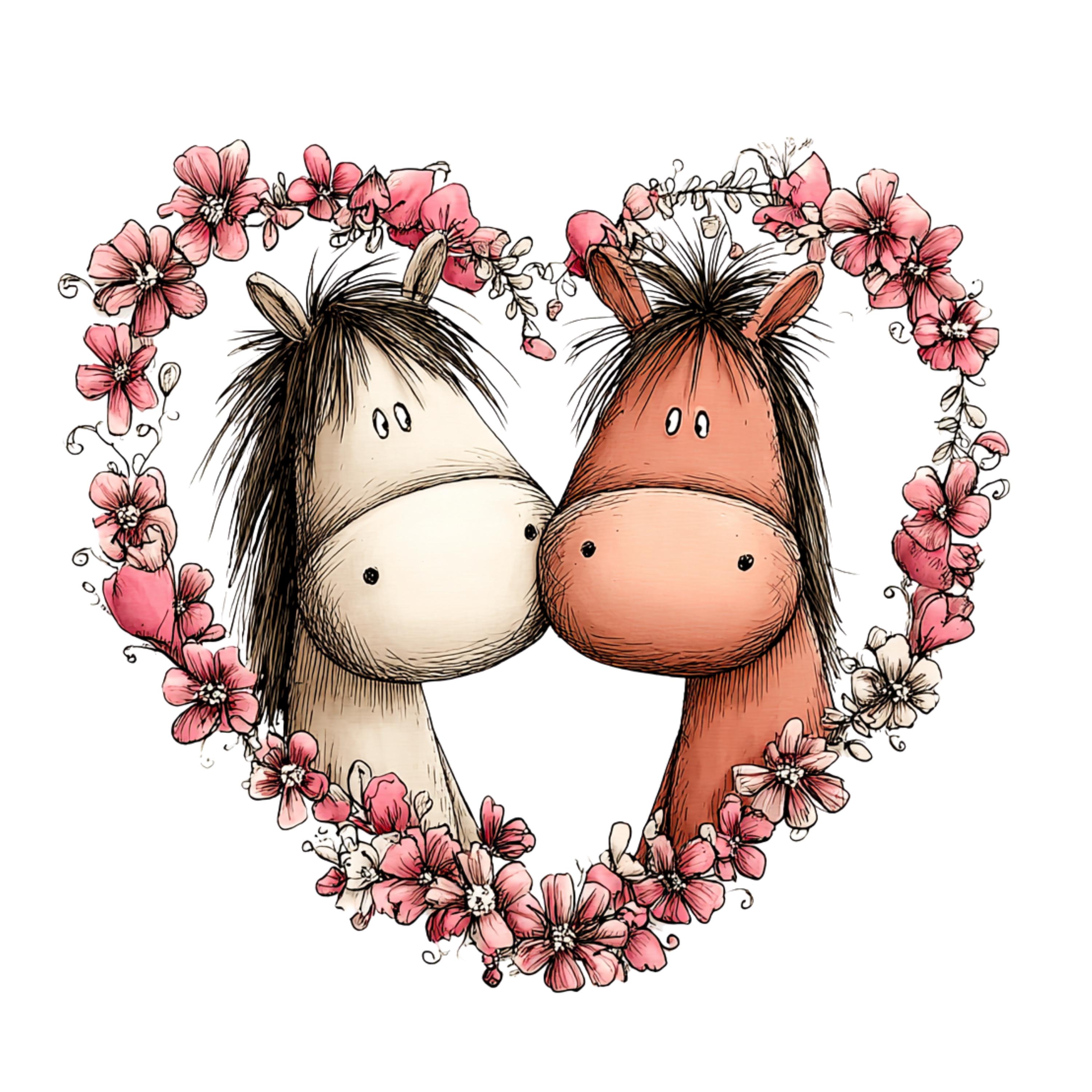 Valentine's Day Farm Animals Clipart: Whimsical Graphics (digital ...