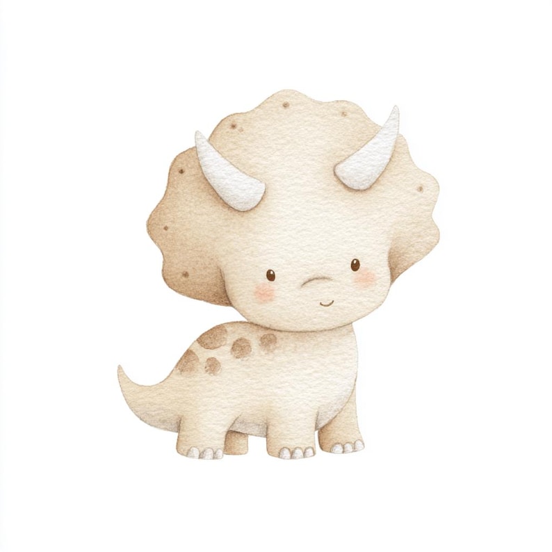 Watercolor Dinosaur Clipart PNG: Baby Dino Illustrations (digital ...