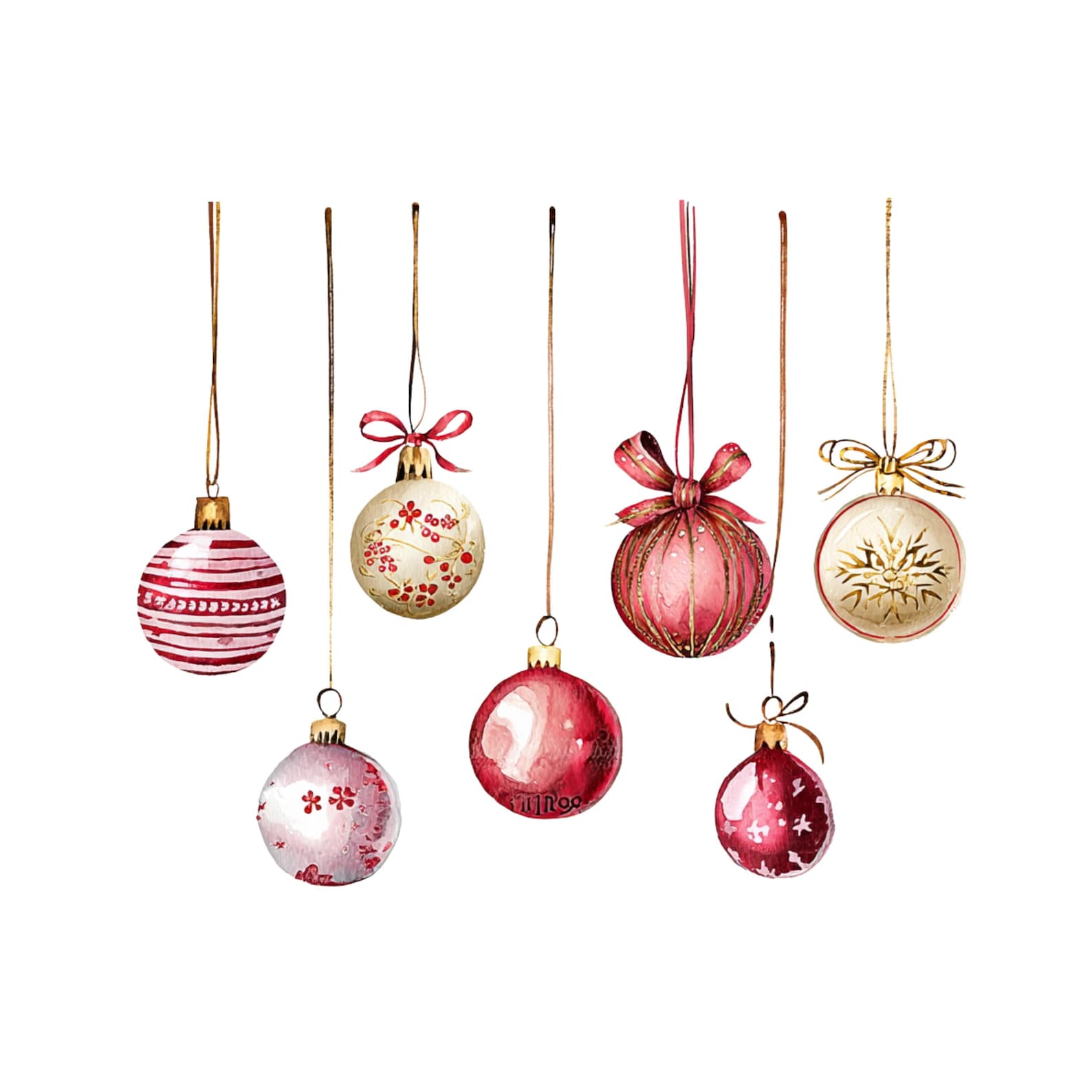 Christmas Baubles Clipart: Festive Christmas Cards Decoration ...