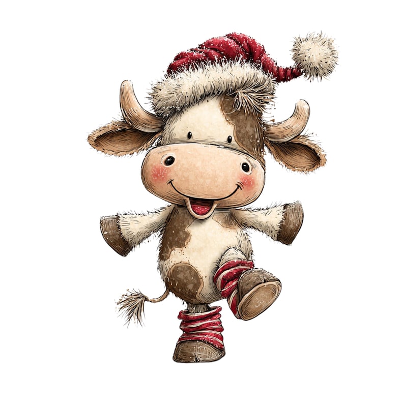 Farm Animals Christmas Clipart: Whimsical Festive Graphics (digital ...