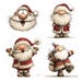 Cute Santa Claus Christmas Clipart: Whimsical Festive Graphics (digital ...