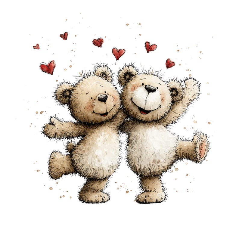 Teddy Bear Valentine's Day Clipart: Love Graphics (digital Download ...