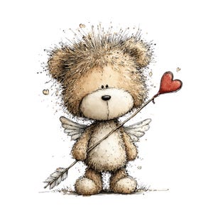 Teddy Bear Valentine's Day Clipart: Love Graphics (digital Download ...
