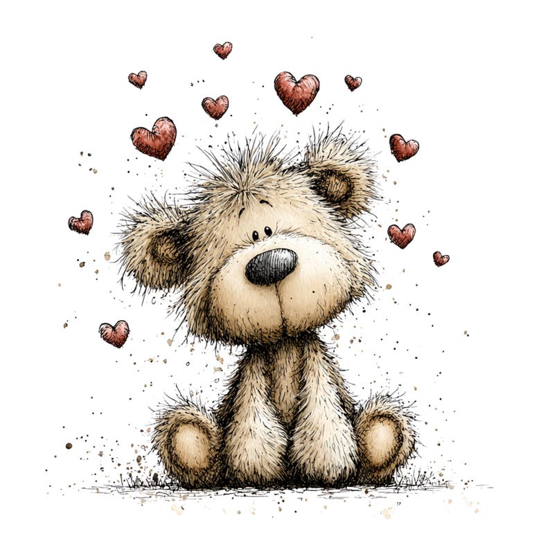 Teddy Bear Valentine's Day Clipart: Love Graphics (digital Download ...