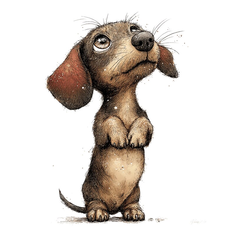 Dachshund Dog Clipart Bundle: Cute Sausage Dog Illustrations (digital ...